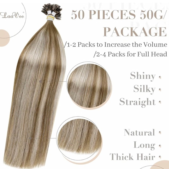 LaaVoo | Hair | Keratin U Tip Balayage Human Hair Extensions Light ...